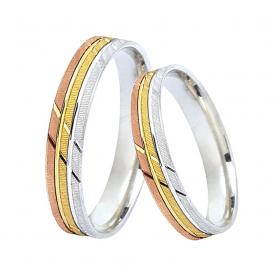 Βέρες Dekagold Σειρά DG, Λευκόχρυσος & Χρυσός & Ρόζ Χρυσός, Κ9-Κ14-Κ18